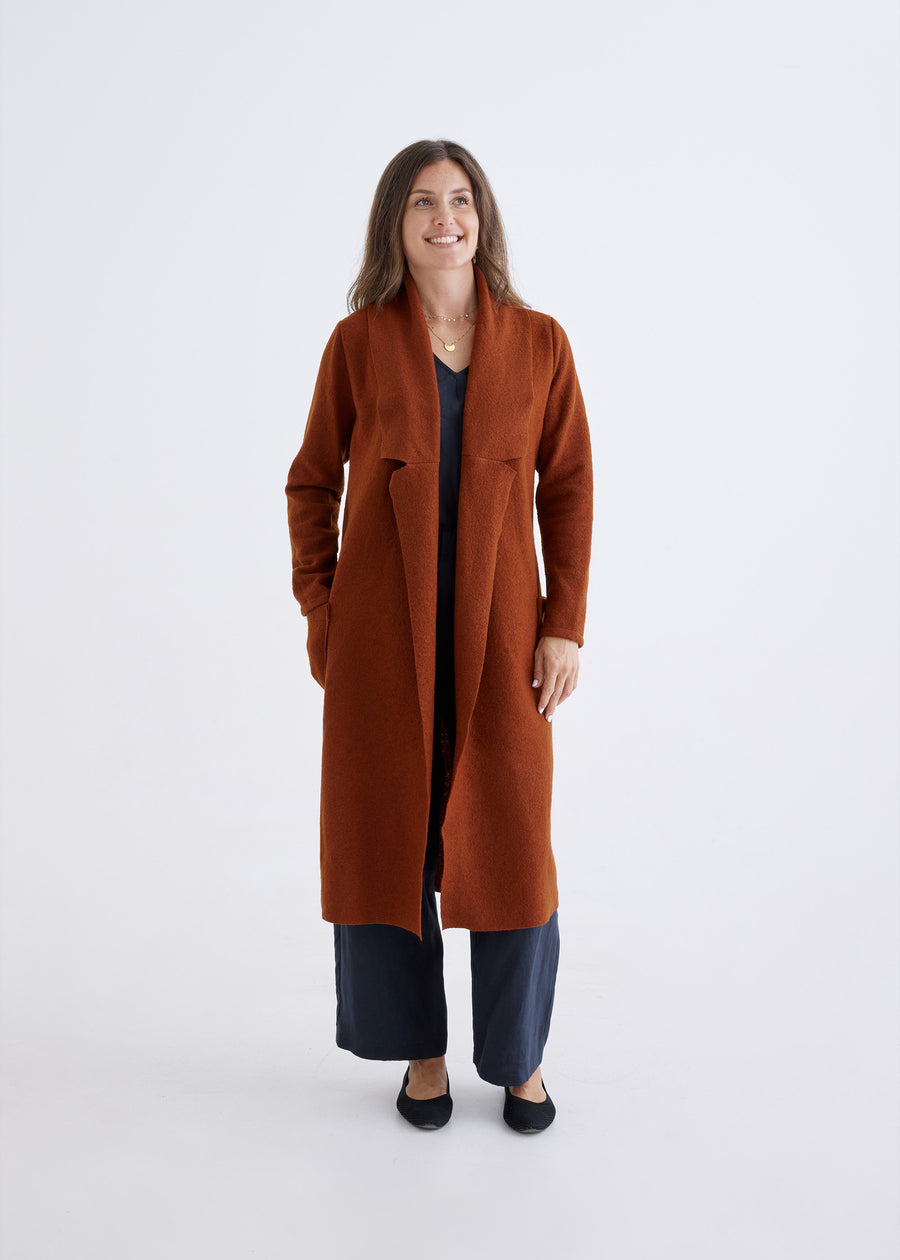 Belinda Coat in Rust – Devina Louise